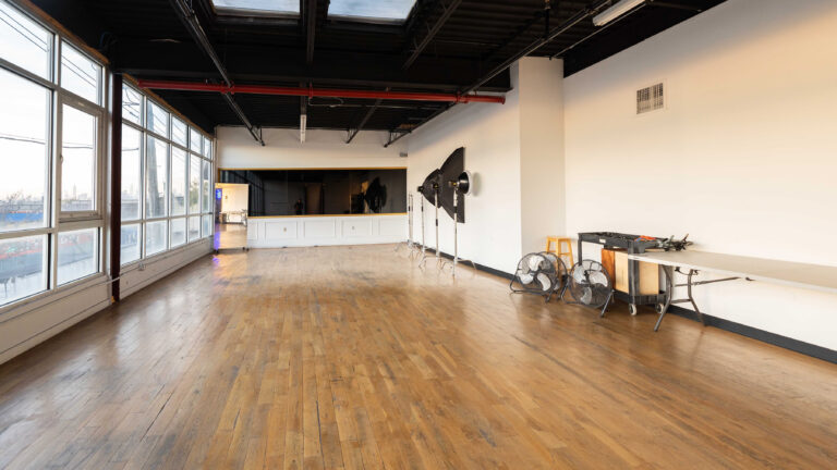 Photo studio with wood platform and wood wall for rent and included ...